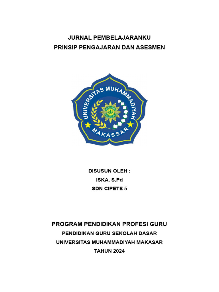 Jurnal Pembelajaranku-Prinsip Pengajaran Dan Asesmen | PDF