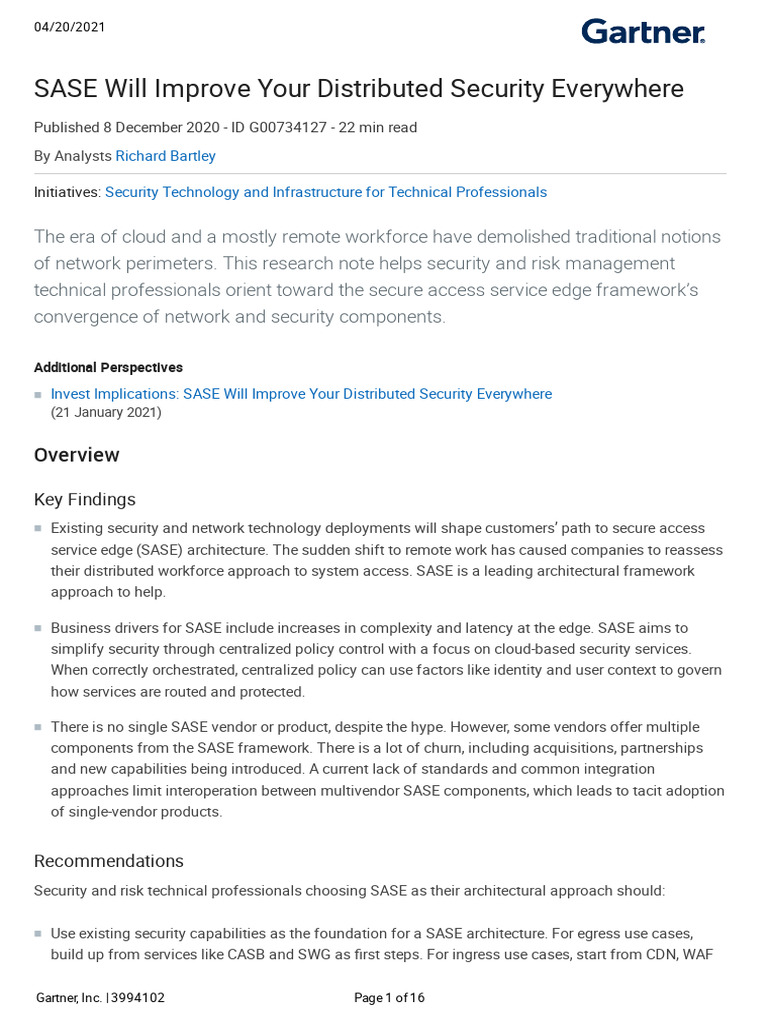 【12】SASE Will Improve Your Distributed Security Everywhere | PDF
