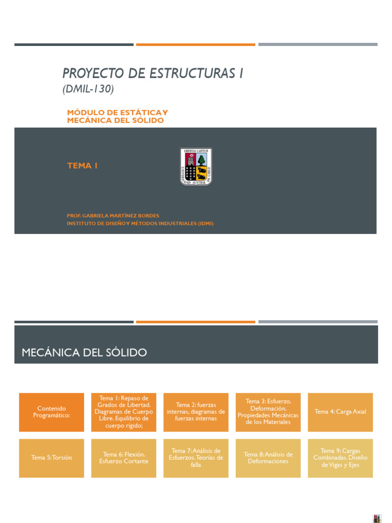 PROYECTO DE ESTRUCTURAS I - Tema 1 - 2024 | PDF