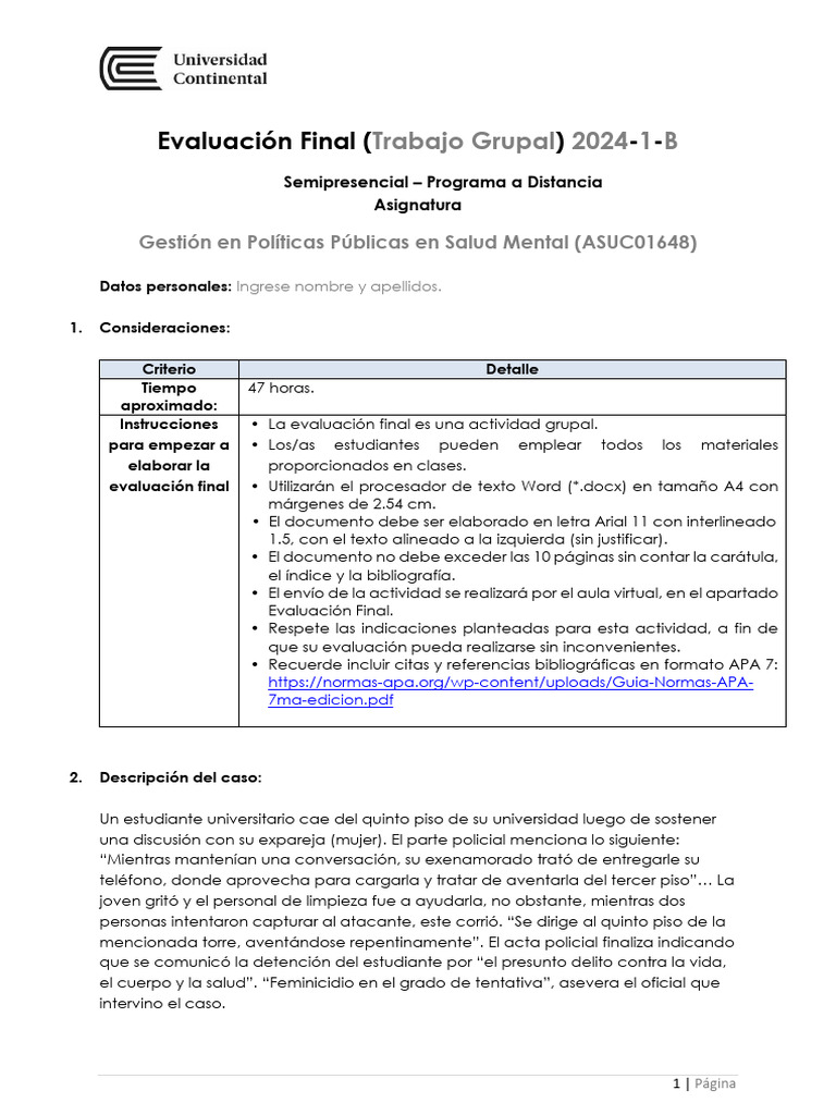 Evaluación Final | PDF