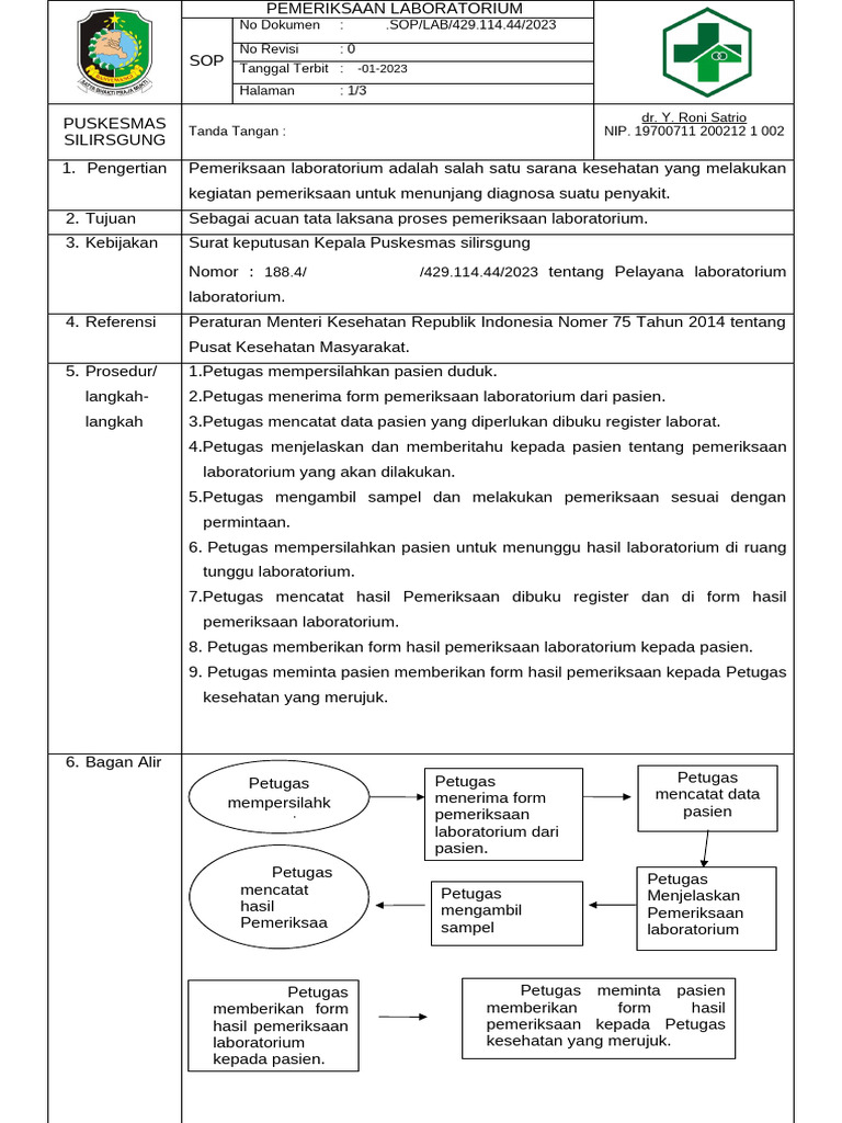 SOP Pemeriksaan Laborat | PDF