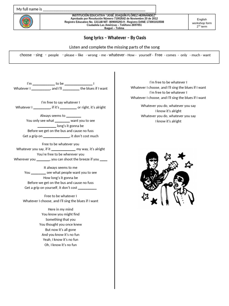 Songs Completing Missing Parts | PDF