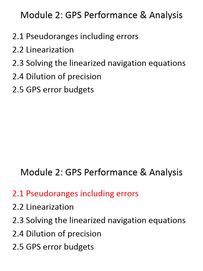 MOOC 2 GPS Performance & Analysis (Part 1) | PDF