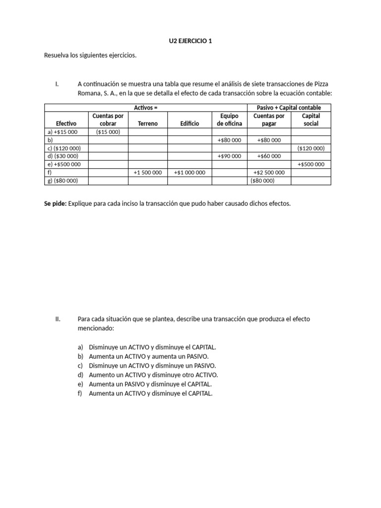 U2 Ejercicio 1 Varios Cuentas BG | PDF