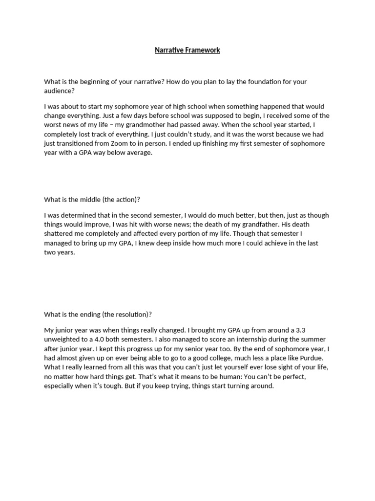 Narrative Framework | PDF