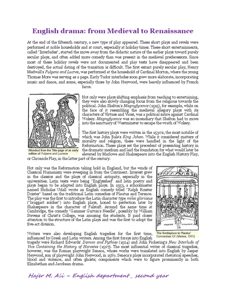 Evolution of English Drama | PDF | Shakespearean History | Shakespeare
