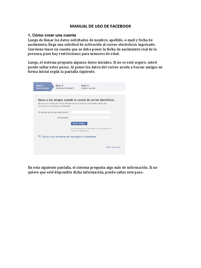Manual de Uso de Facebook | PDF | Facebook | Información