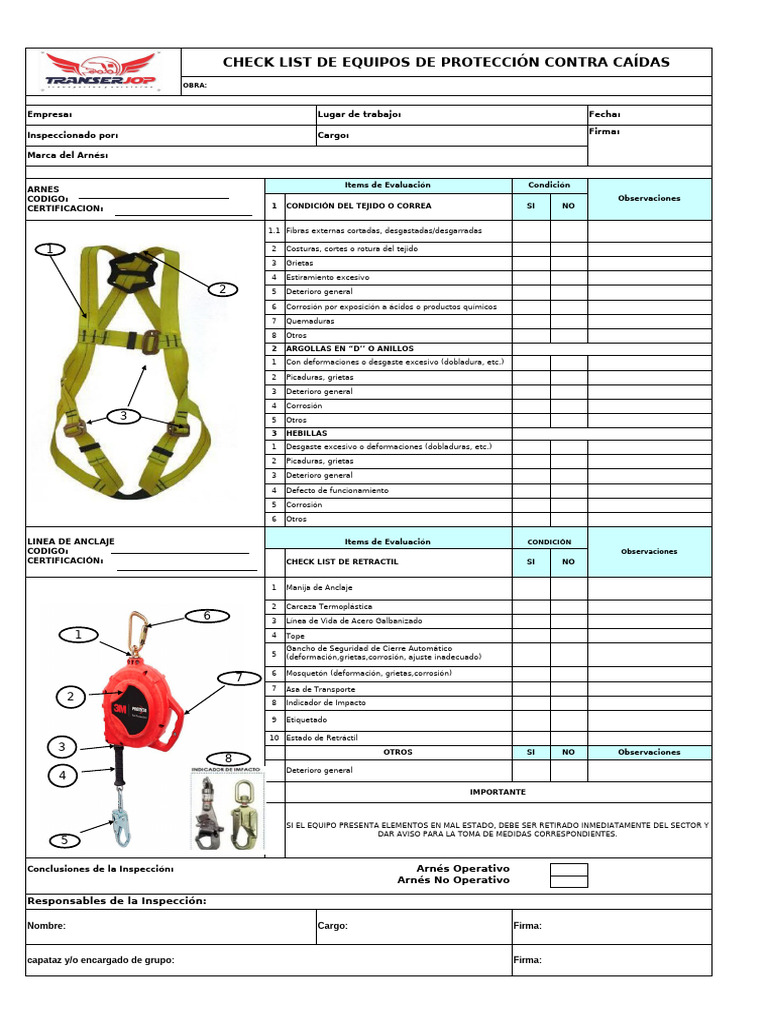Check-List-Arnes Retractl | PDF