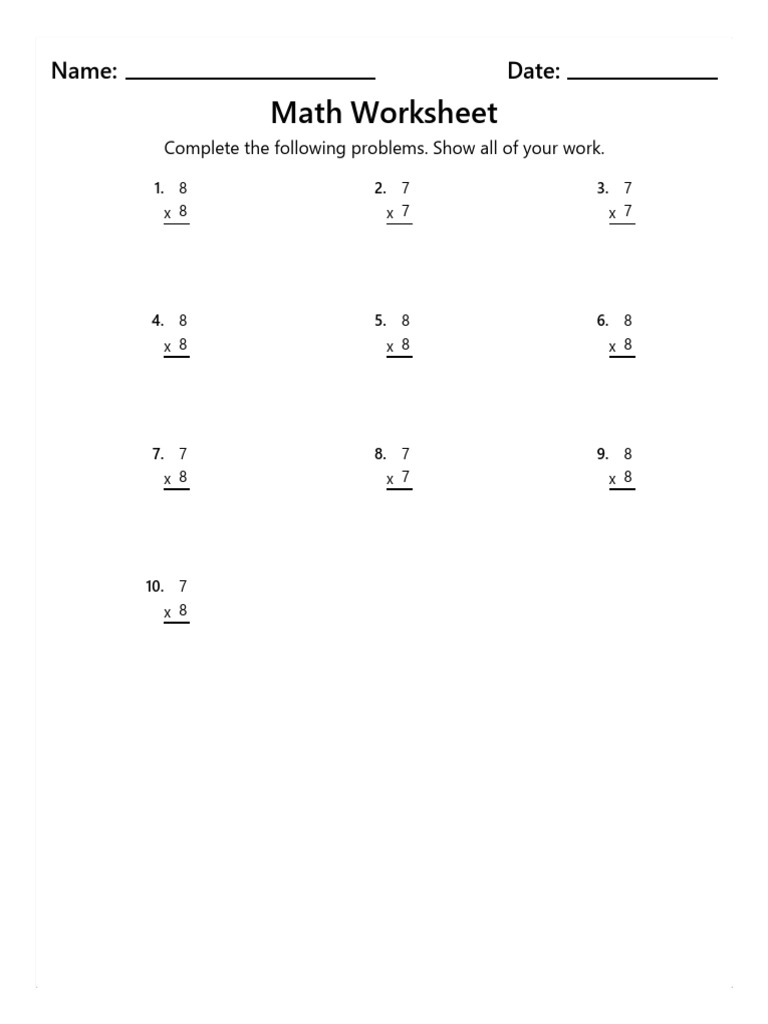 Custom Math Worksheet Generator | PDF