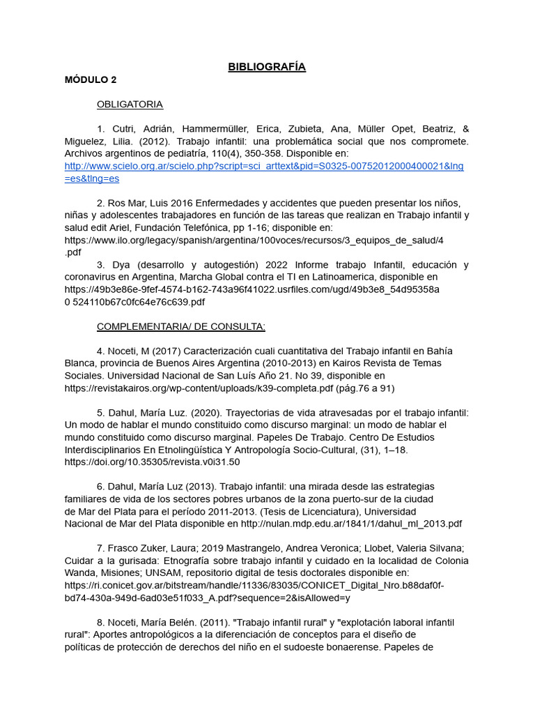 Bibliografía Obligatoria y Complementaria Mód. 2 | PDF