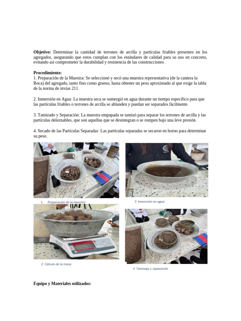 Determinación de Terrones de Arcilla y Partículas Deleznables en Los ...