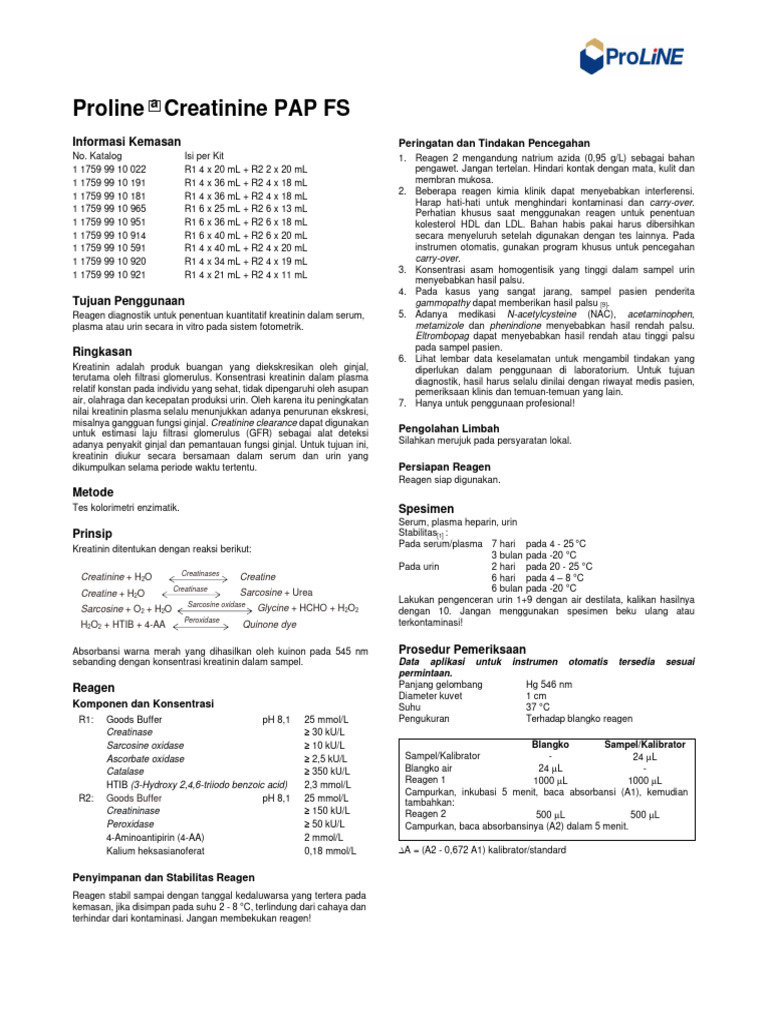 Creatinine PAP FS Ed.01 | PDF