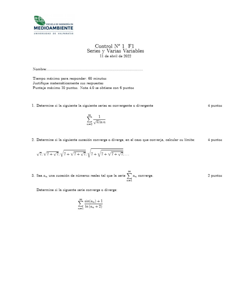 Control #1 Series y CVV 2022 | PDF