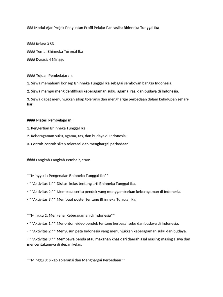 Modul Ajar Projek Penguatan Profil Pelajar Pancasila | PDF