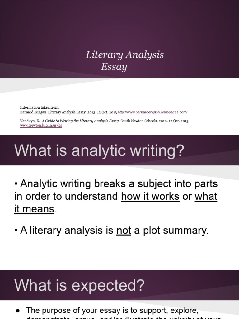 Literary Analysis Slideshow | PDF | Essays | Philosophy
