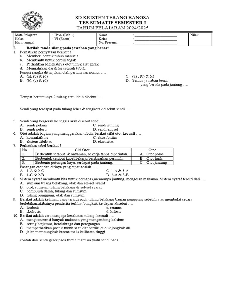 K6 Sumatif IPAS Unit 1 | PDF