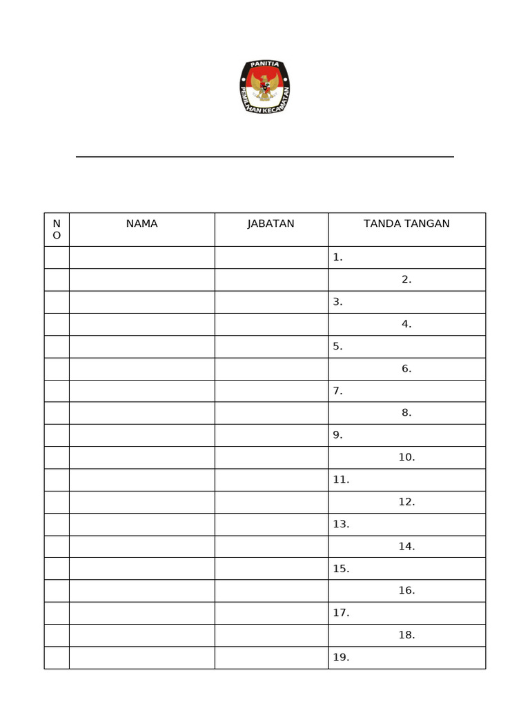 Daftar Hadir Rapat PPS | PDF