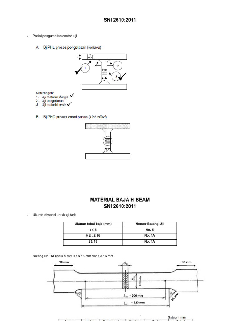 Spesifikasi Material Baja H-Beam | PDF