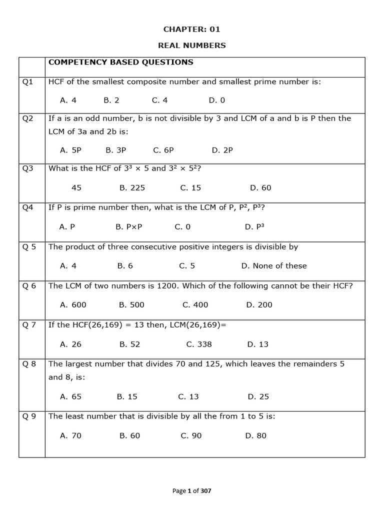 MATHS Class X - REAL, POLY, CO-GEO | PDF
