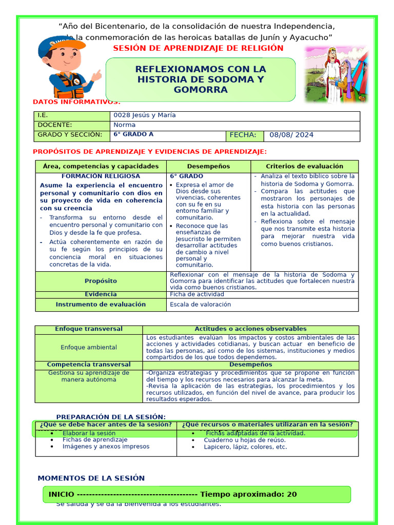 Ses-Juev-Relig-Reflexionamos Con La Historia de Sodoma y Gomorra | PDF