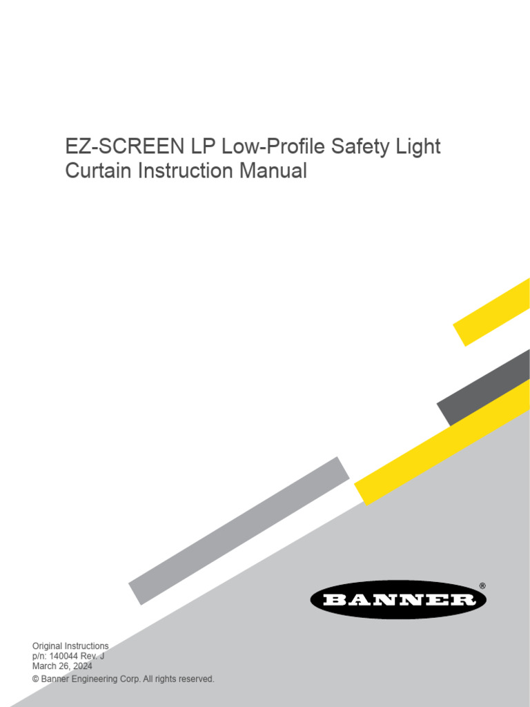 EZ-SCREEN LP Low-Profile Safety Light Curtain Instruction Manual | PDF