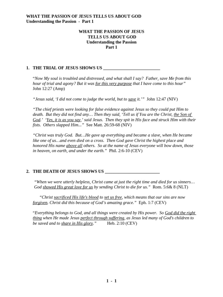 What The Passion of Jesus Tells Us About God | PDF
