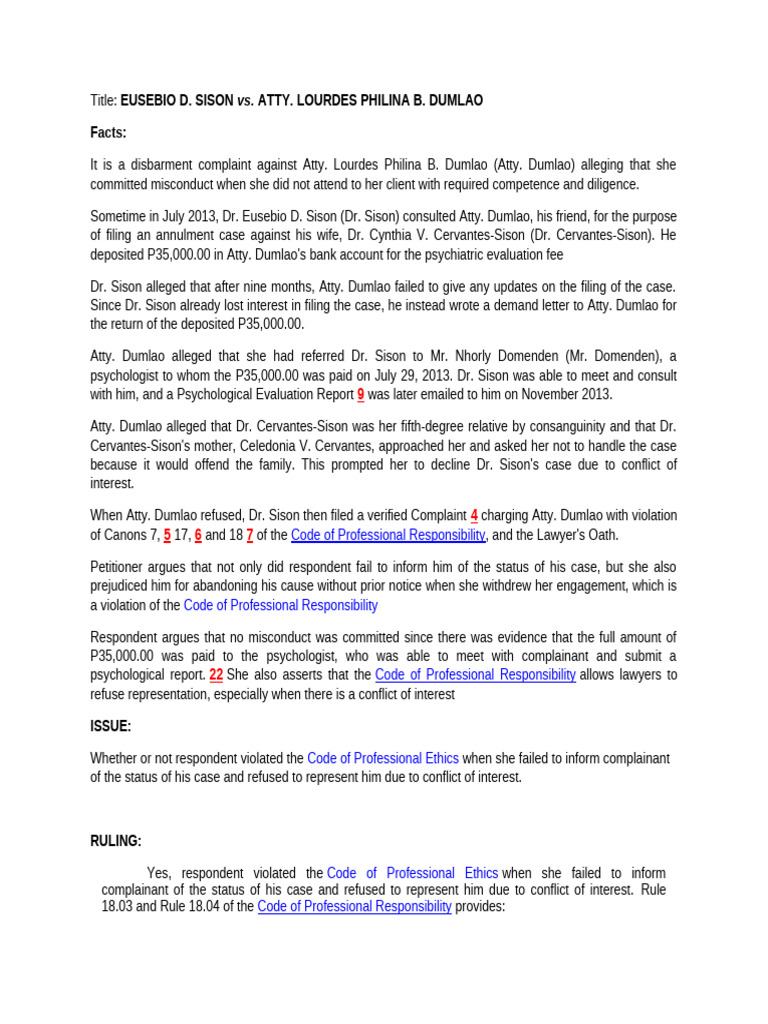 SISON Vs ATTY. DUMLAO | PDF
