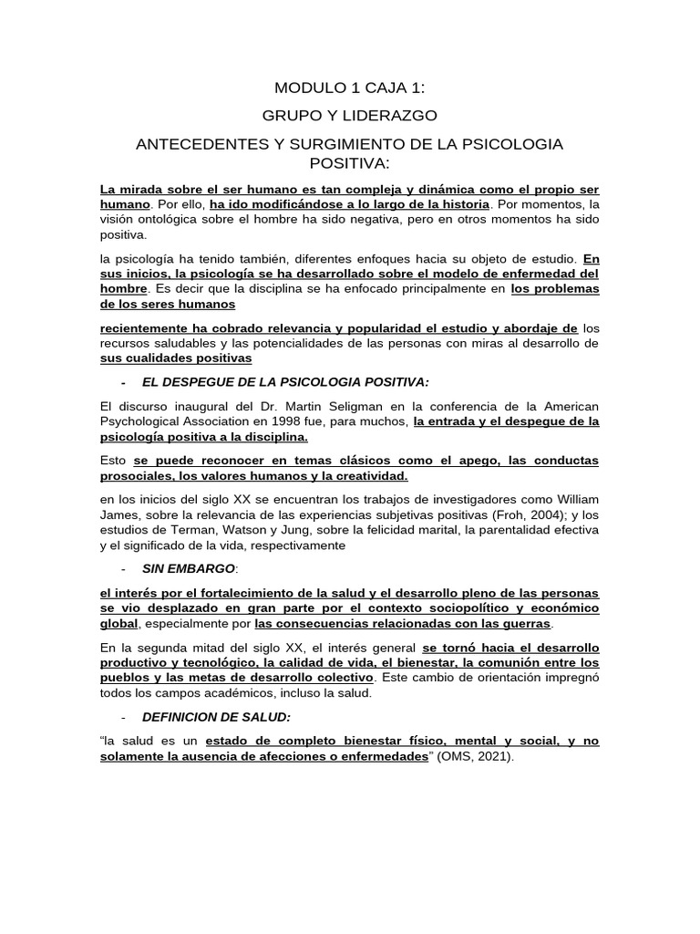 MODULO 1 Lectura 1 De Grupo Y Liderazgo PDF