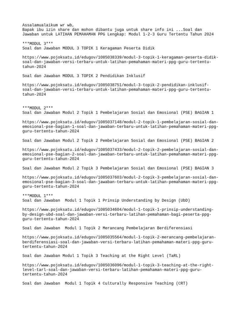 Latihan Pemahaman Modul 1-2-3 | PDF | Karier & Perkembangan | Bisnis