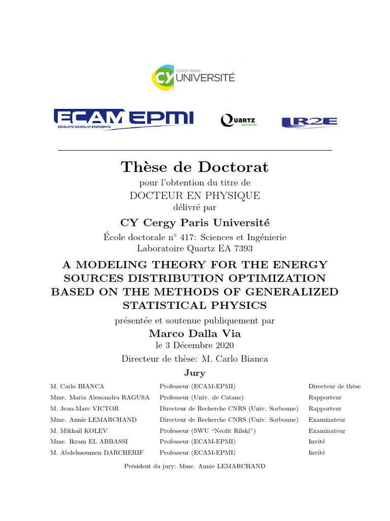 A Modeling Theory For The Energy Sources Distribution Optimization 6484
