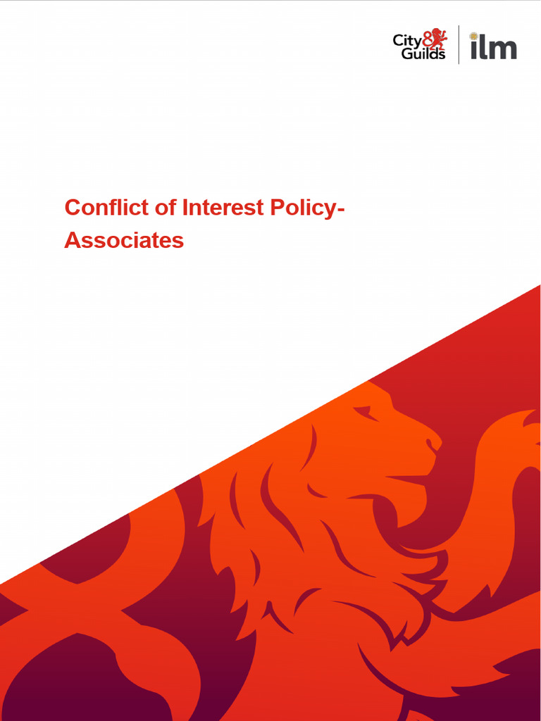 Conflict of Interest Policy for Associates | PDF | Conflict Of Interest ...