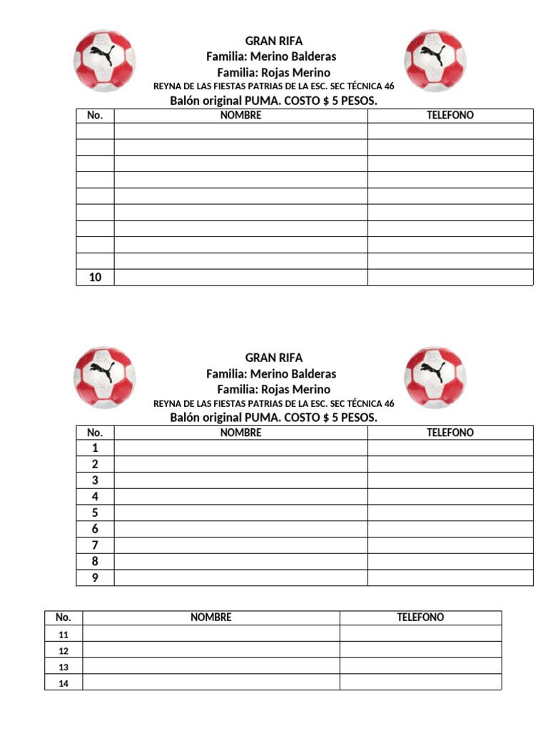 Gran Rifa 2024 Balón | PDF