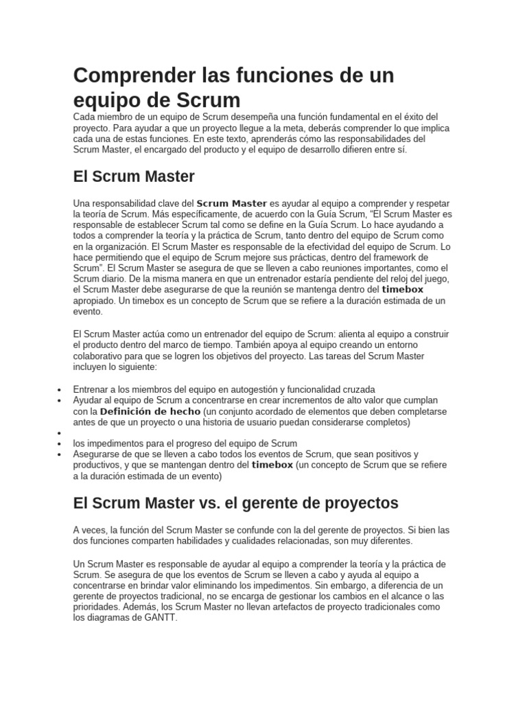 5. Comprender Las Funciones de Un Equipo de Scrum | PDF