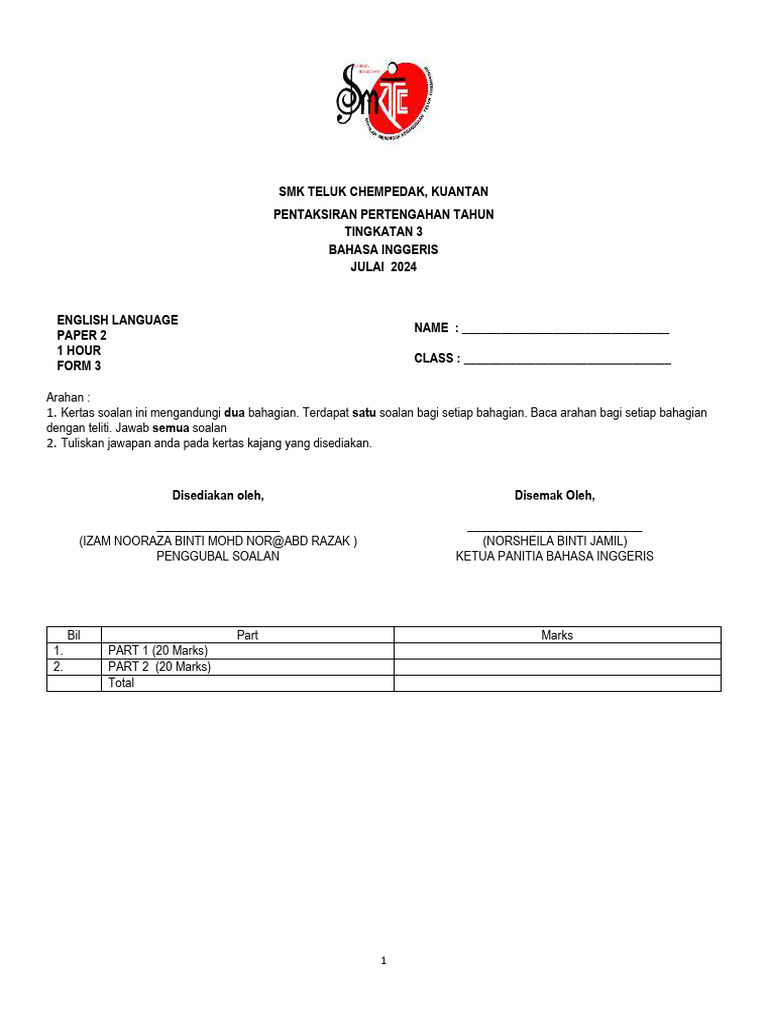 2024 PPT Form 3 P2 Final | PDF