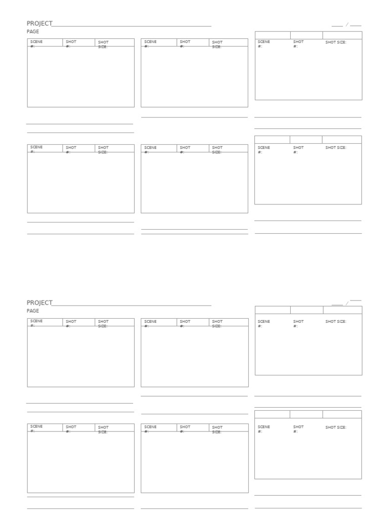 A4 Storyboard Template - 6-Panel - Landscape - StudioBinder | PDF
