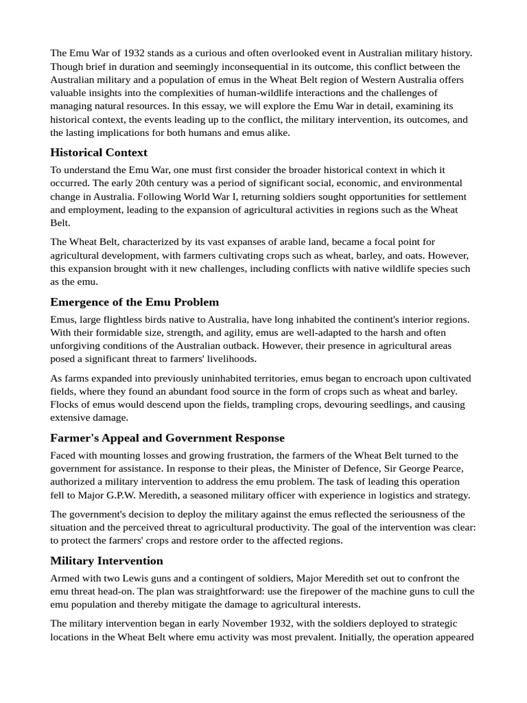 Emu War | PDF