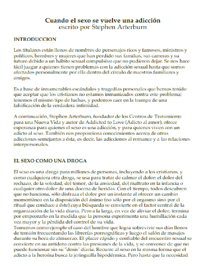 Cuandp El Sexo Se Vuelve Una Adicción | PDF