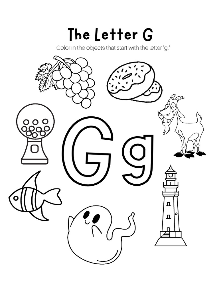 G - Beginning Sounds Coloring Worksheet | PDF