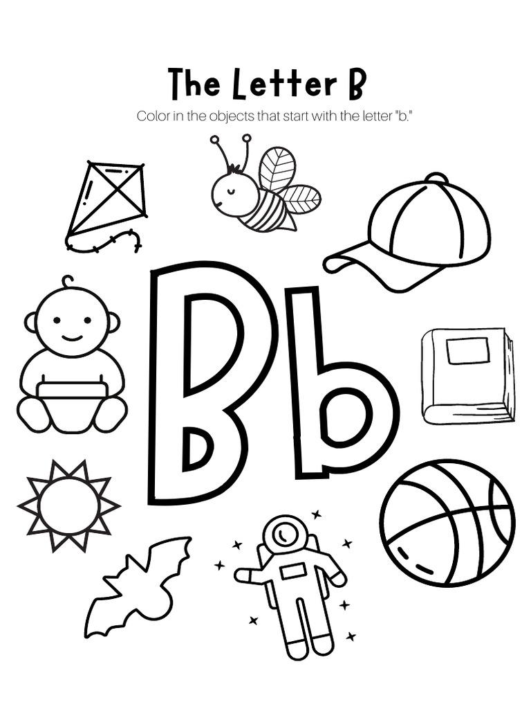 Letter B Beginning Sound Coloring | PDF