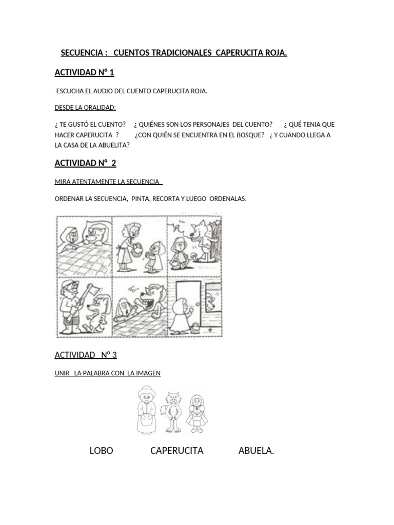 Secuencia Cuentos tradicionales | PDF