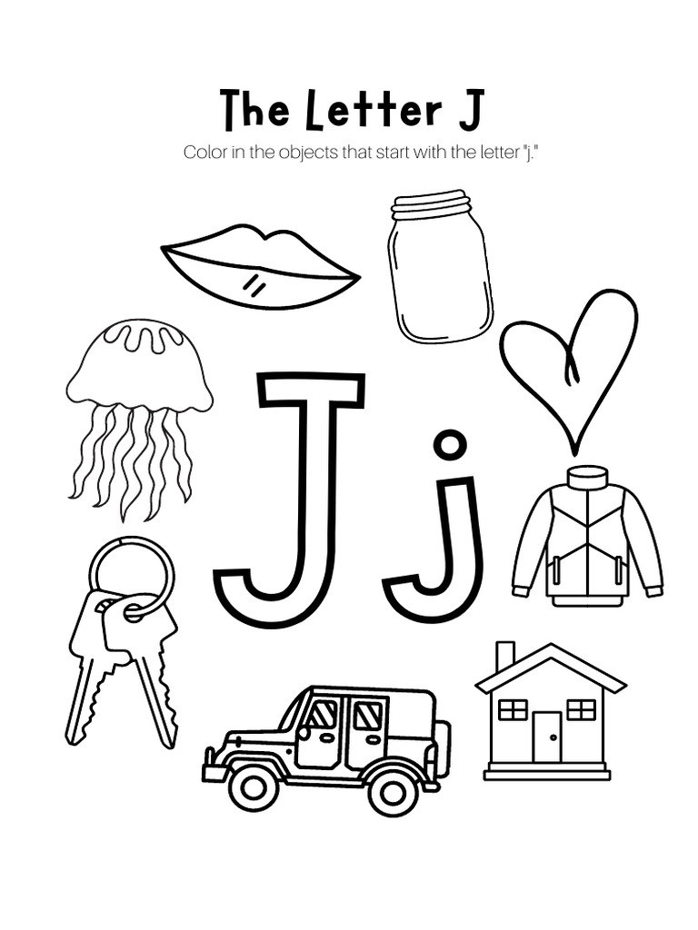 J- Beginning Sounds Coloring Worksheet | PDF