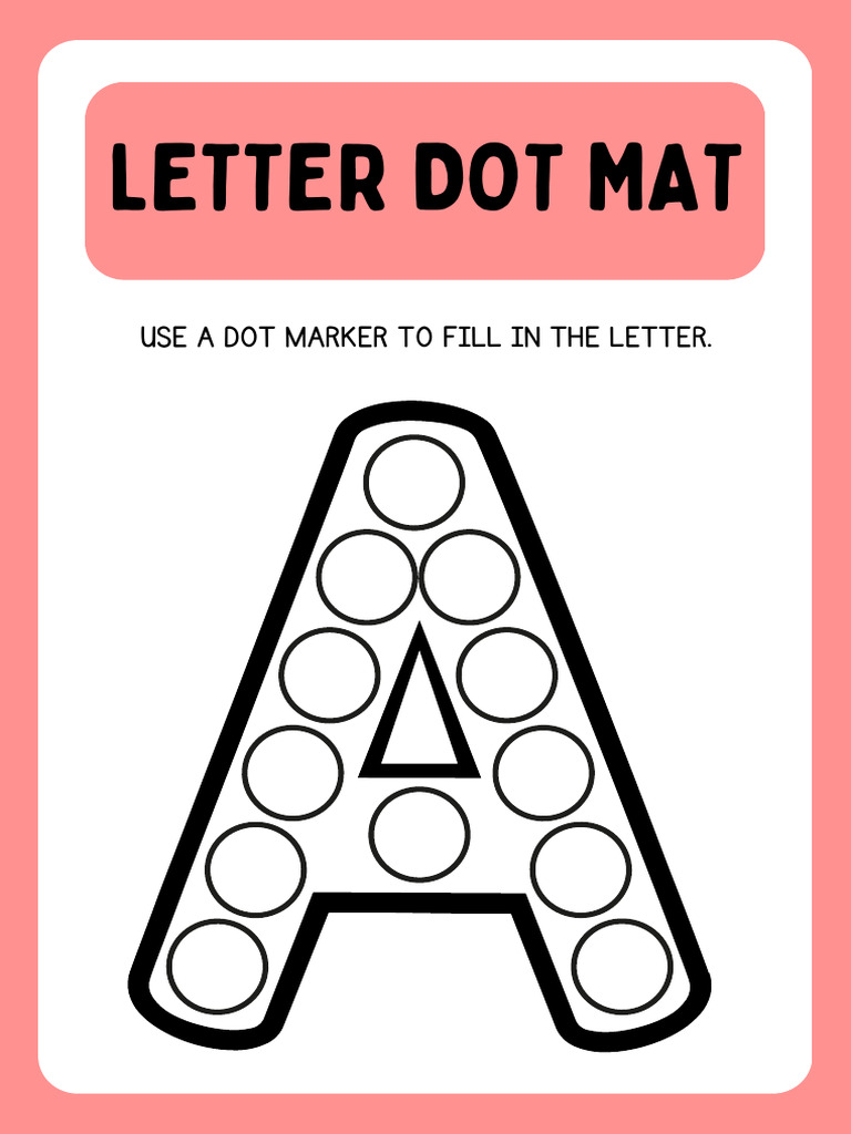 Colorful Playful Alphabet Dot Mat Worksheets | PDF