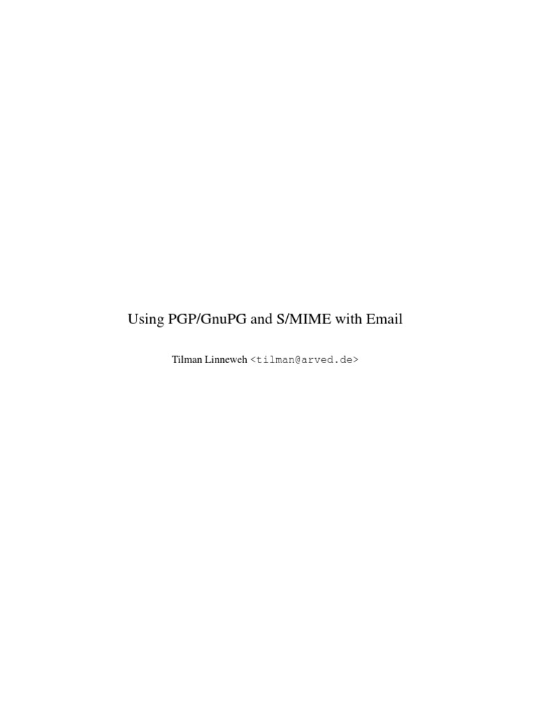 Smime and PGP | PDF | Cryptography | Key (Cryptography)