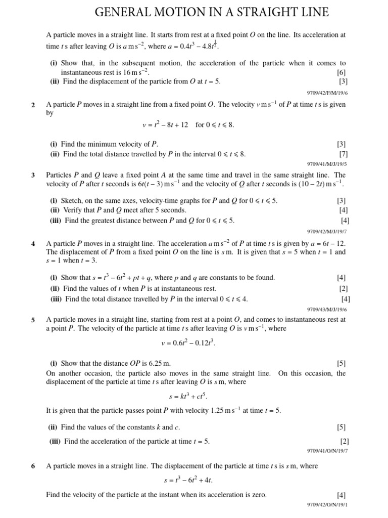 Chap 7-General-Motion-in-a-Straight-Line | PDF