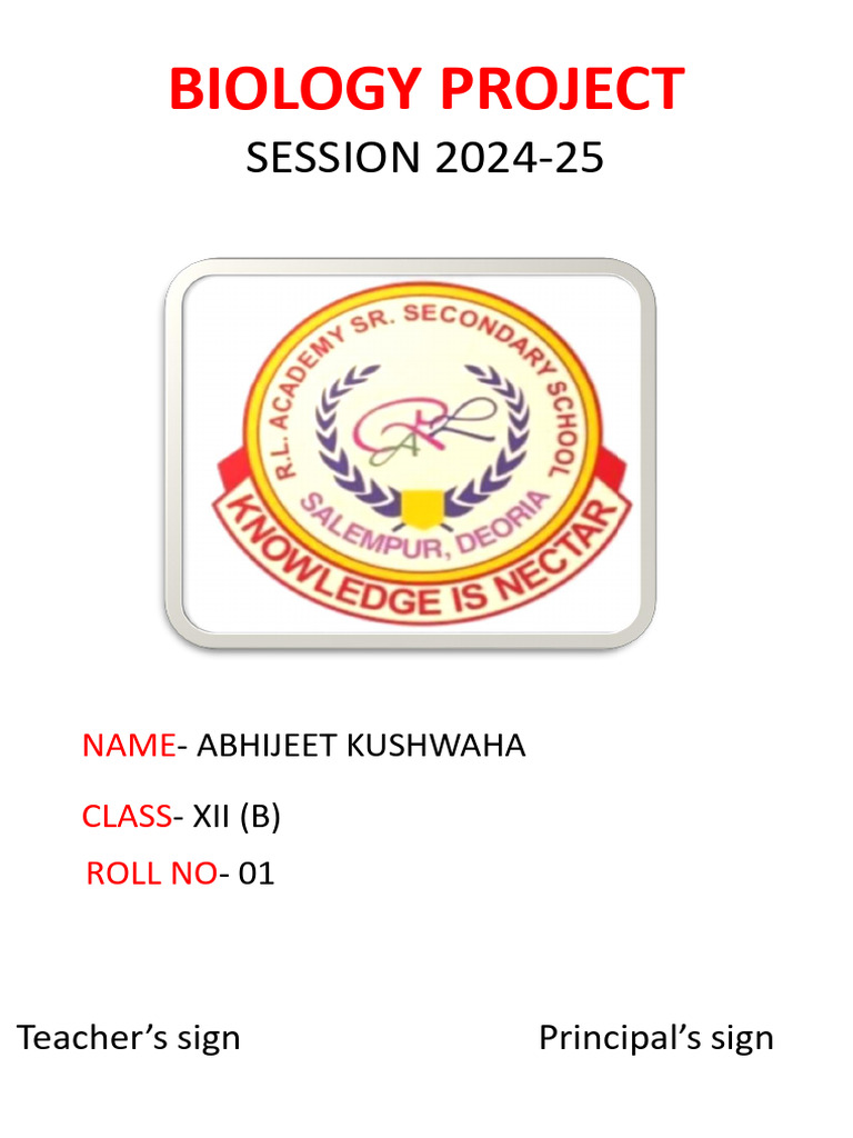 Biology Project Class 12 | PDF