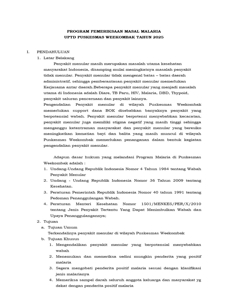 2025 TOR MBS MALARIA | PDF