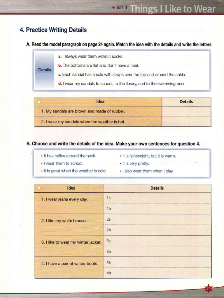 Unit 3 Things I Like To Wear | PDF