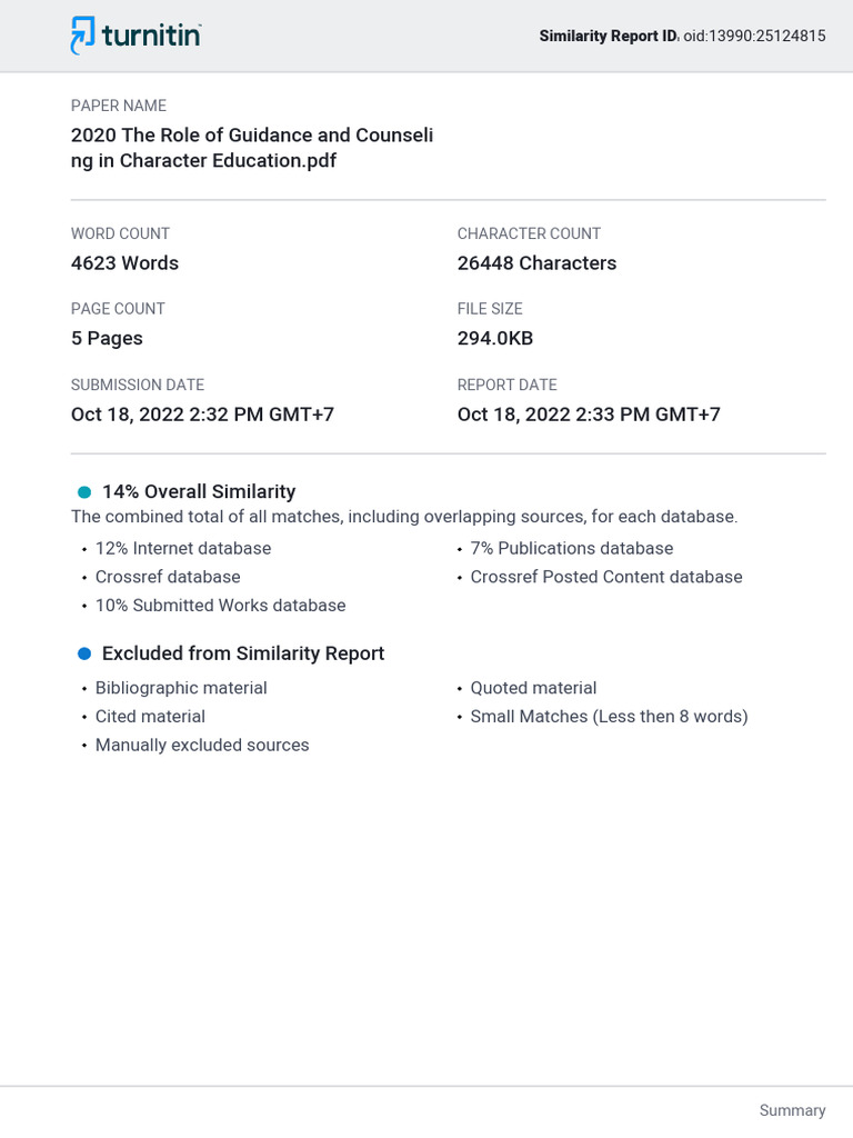 Uji Similarity 2020 The Role of Guidance and Counseling in Character ...