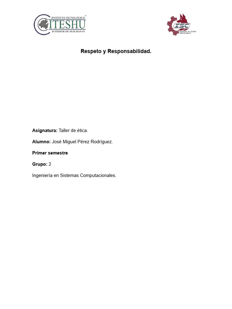 Respeto Y Responsabilidad Pdf