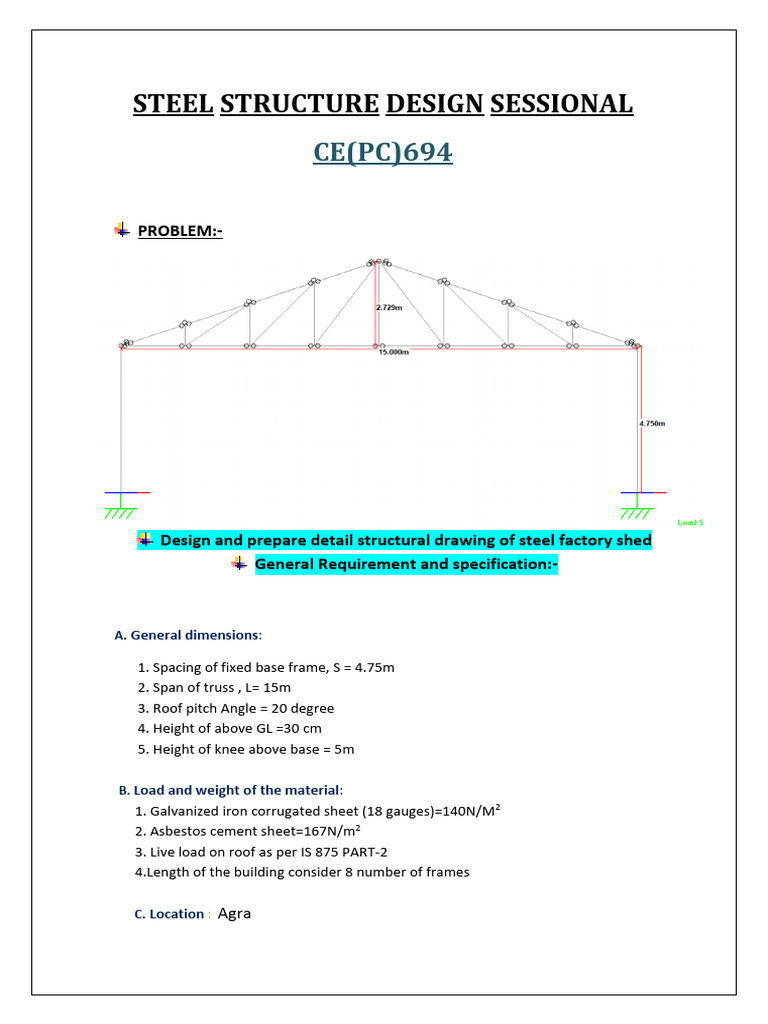 Steel Structure Design Sessional | PDF